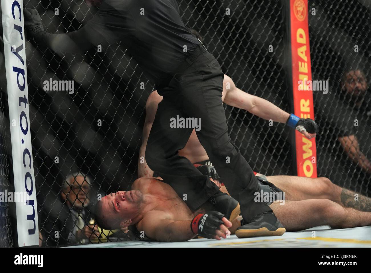 JACKSONVILLE, FL - APRIL 9: Mike Malott (top) knocks out Mickey Gall in ...