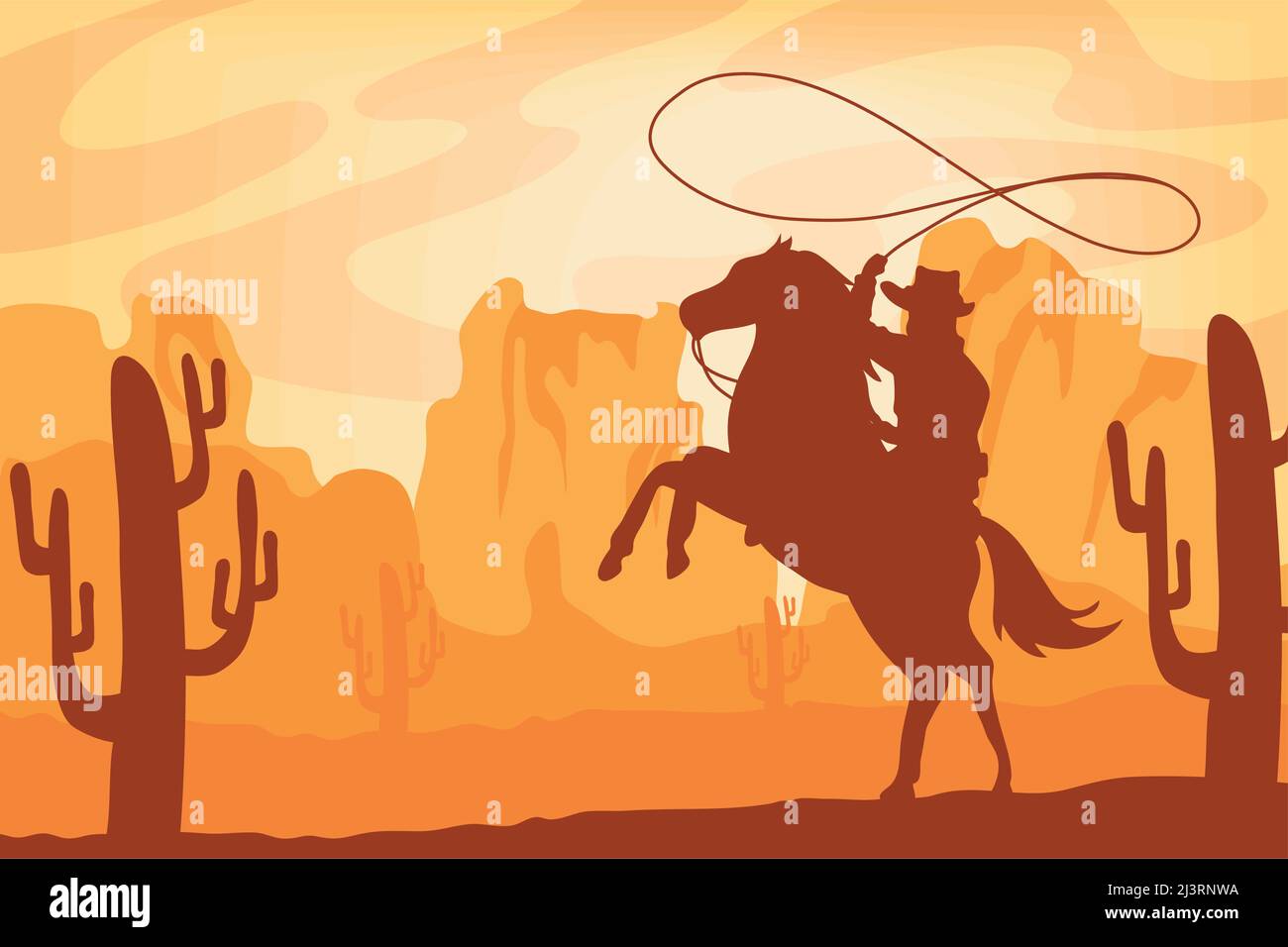 Traditional western scene Stock Vector Images - Alamy