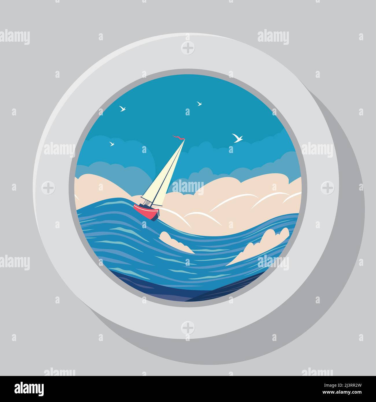 Ship window view Stock Vector Images - Alamy