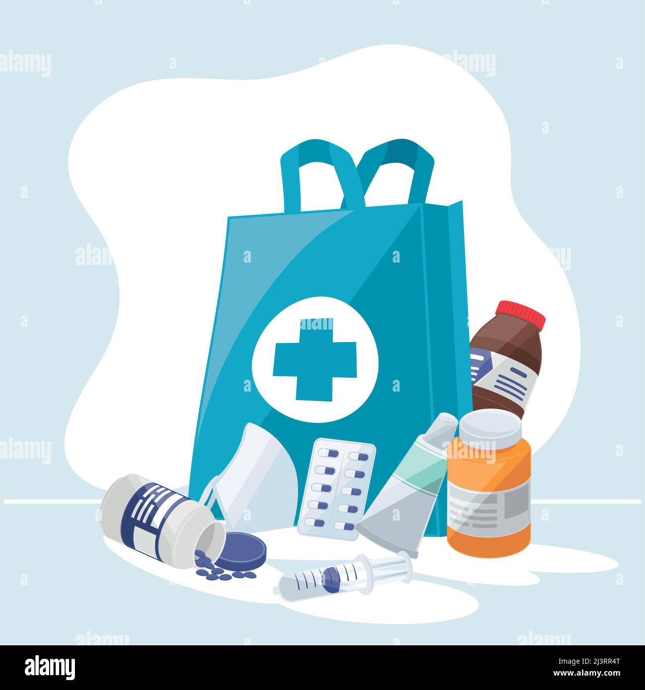 pharmacy paper bag and medicine, concept Stock Vector Image & Art - Alamy