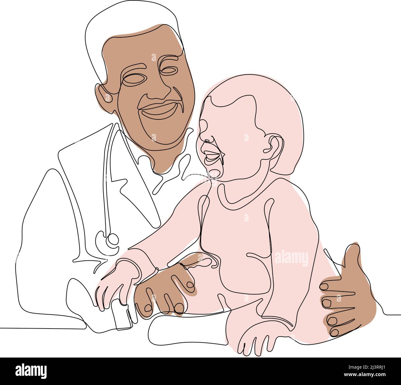 Single line drawing child sick hi-res stock photography and images - Alamy