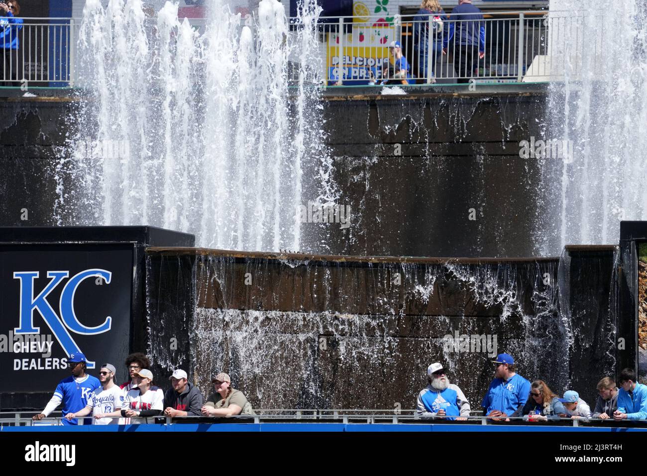 Apr 09, 2022: Fans enjoy the fountains at Kauffman Stadium Kansas City ...