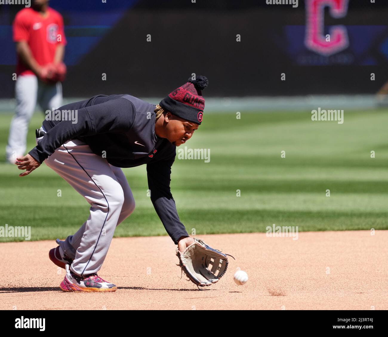 Apr 09, 2022: Cleveland Guardians third baseman Jose Ramirez (11) takes ...