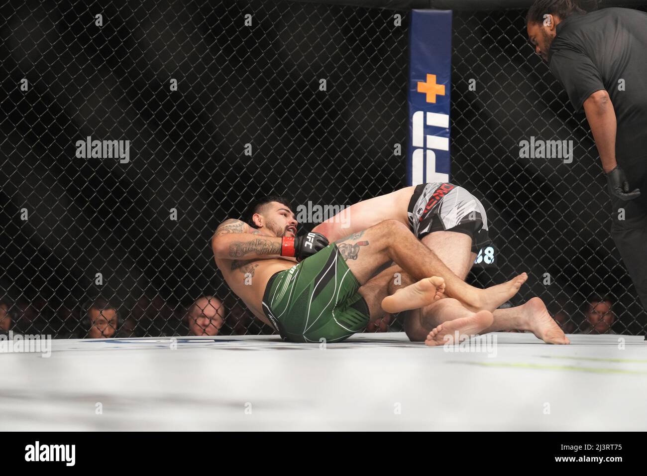 JACKSONVILLE, FL - APRIL 9: (L-R) Anthony Hernandez attempts to submit ...