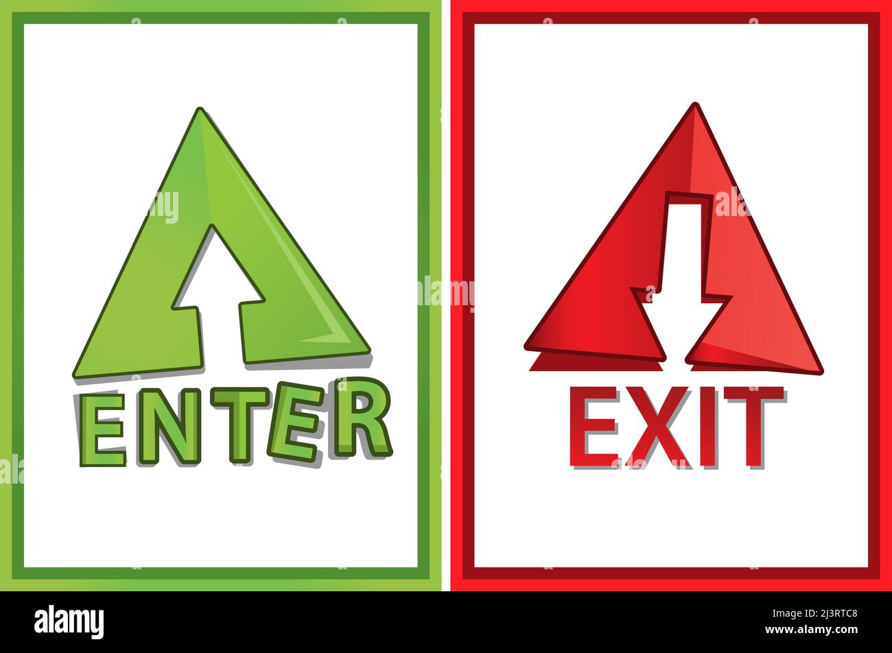 Exit and enter vector icons. Flat design. Vector Illustration on white ...