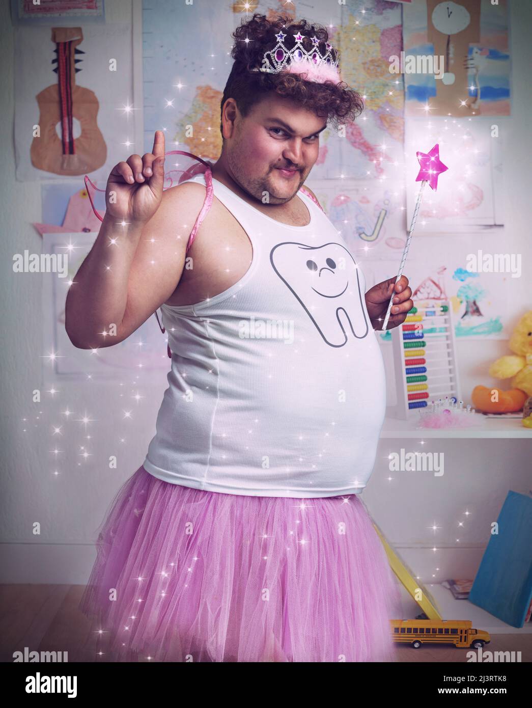 Dwayne Johnson Tooth Fairy Pink Dress