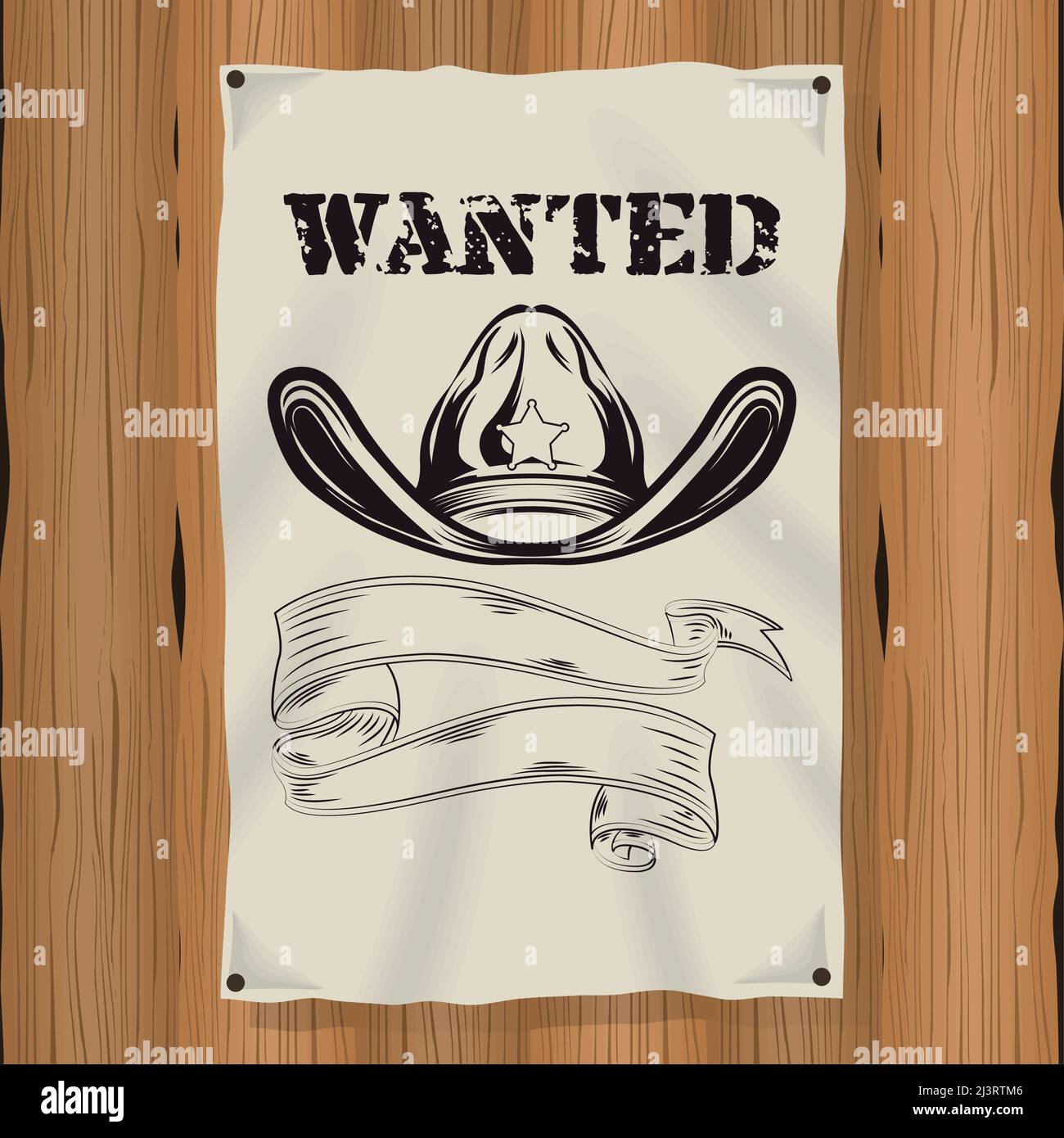 sheriff hat in wanted label poster Stock Vector Image & Art - Alamy