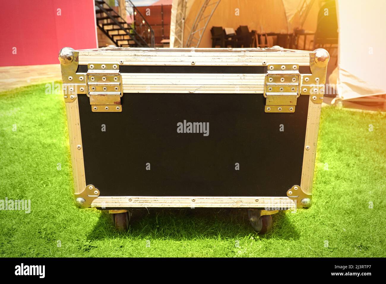 Reinforced transport containers for show equipment with copy space ...