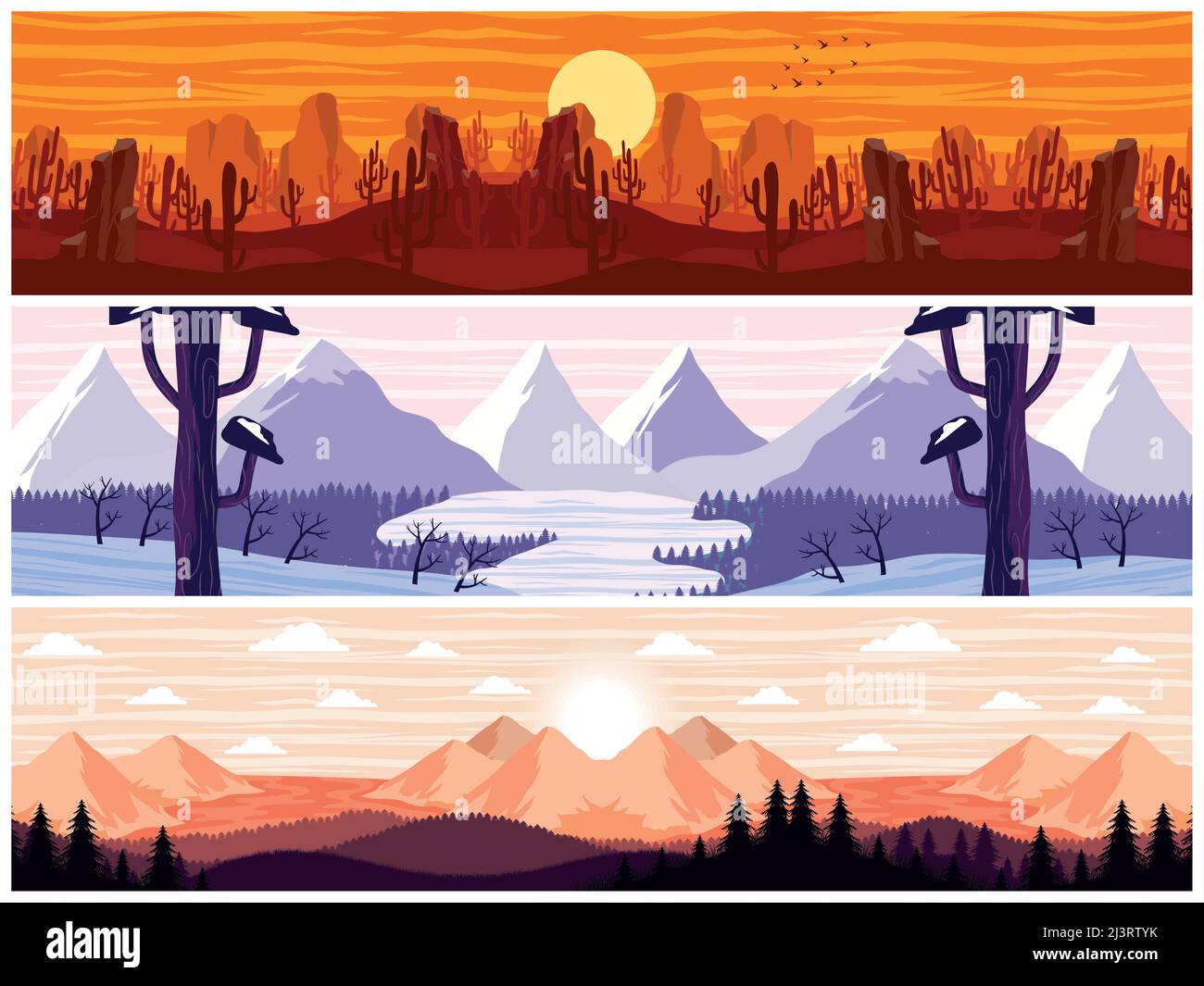 Desert lagoon Stock Vector Images - Alamy