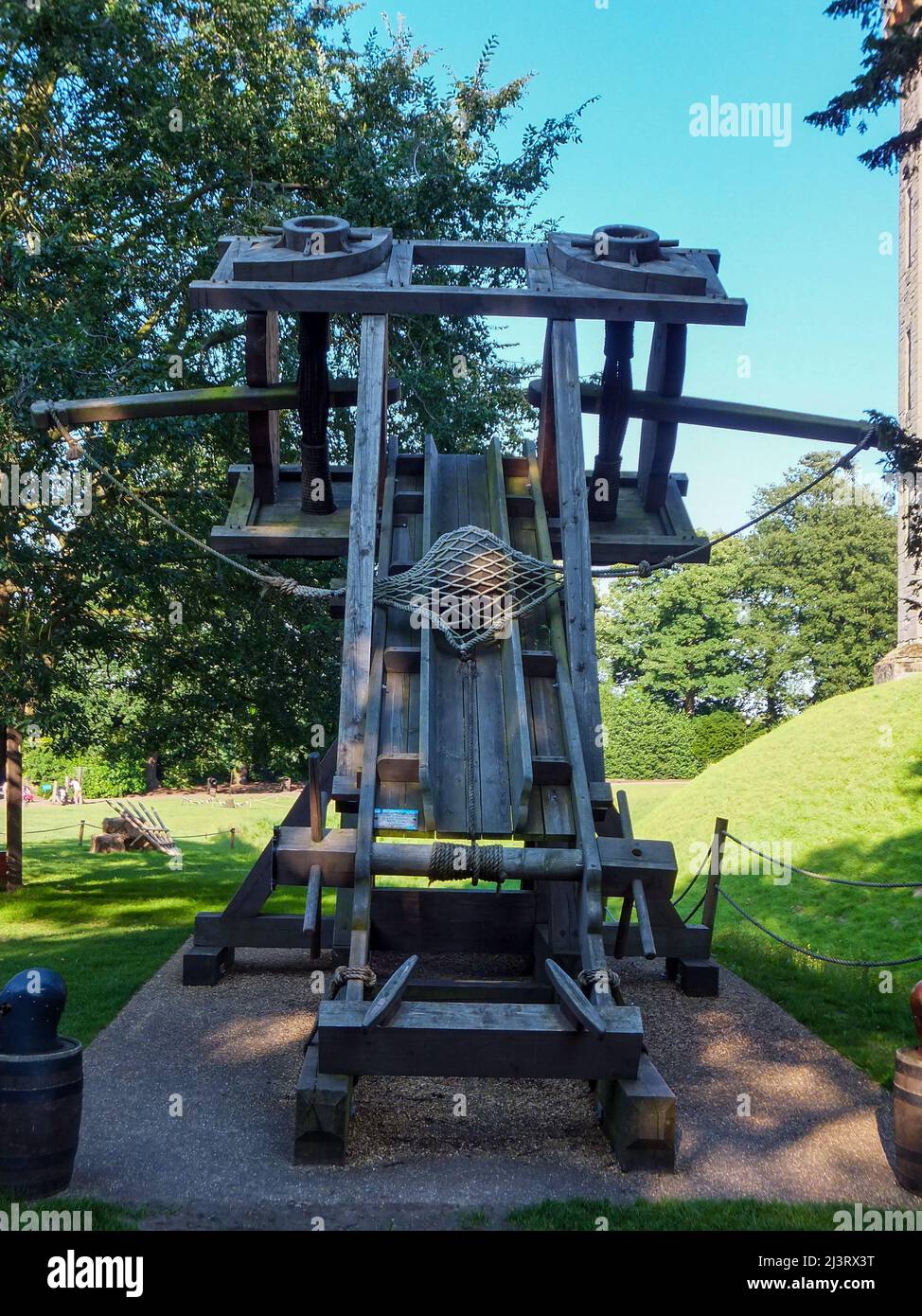 This ballista is on display at Warwick Castle in Warwickshire, England ...