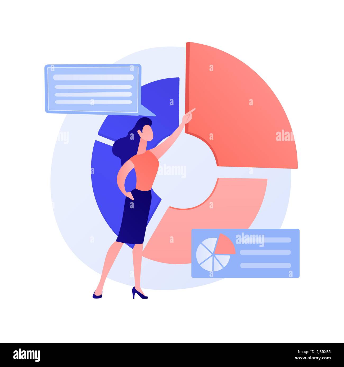 Business presentation. Data analytics, pie chart, infographics ...