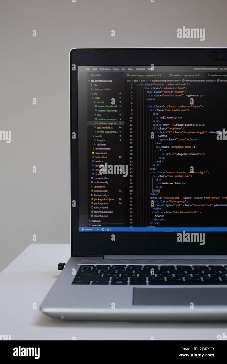 Software source code on laptop hi-res stock photography and images - Alamy