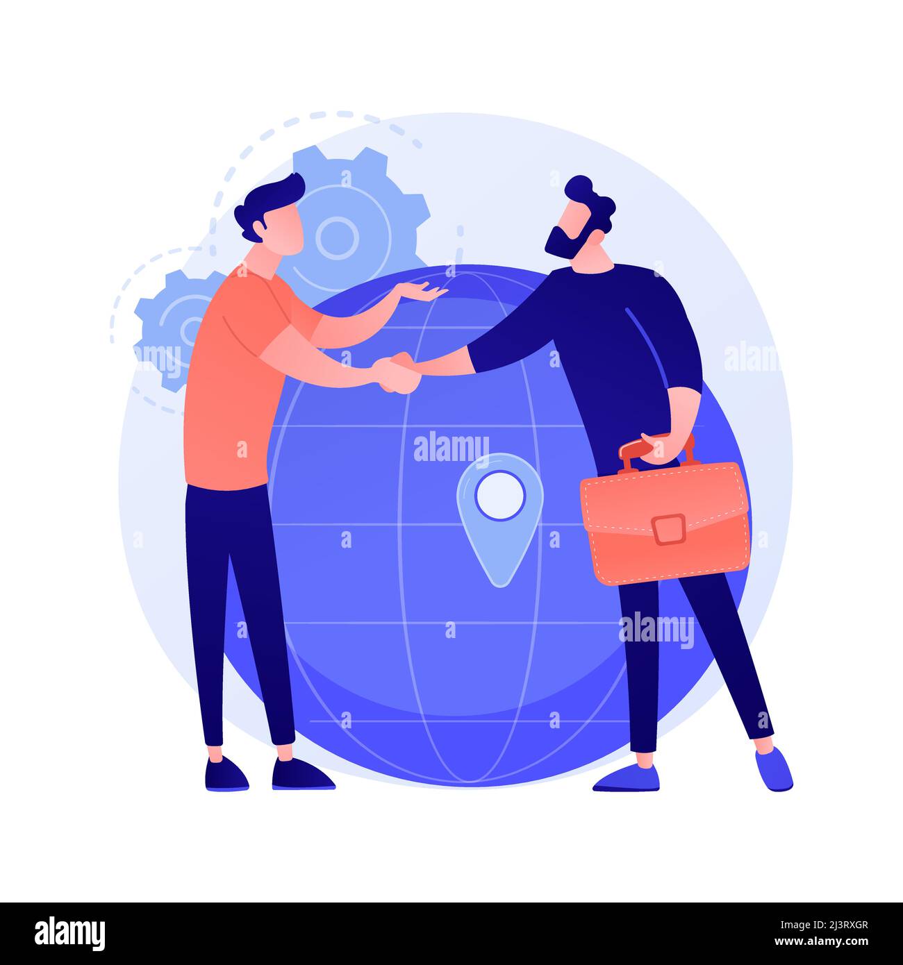 International business cooperation. Businesswoman and businessman ...