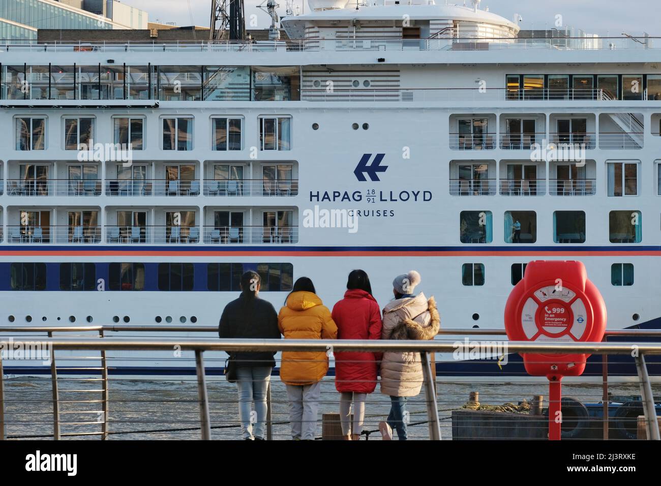 London, UK, 9th April, 2022. The Hanseatic Spirit cruise ship sails ...