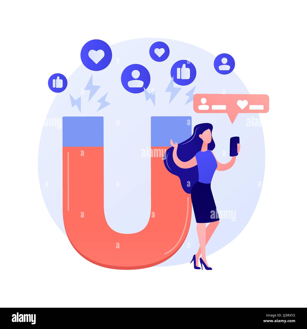 Social network profile. Famous blogger, influencer cartoon color ...