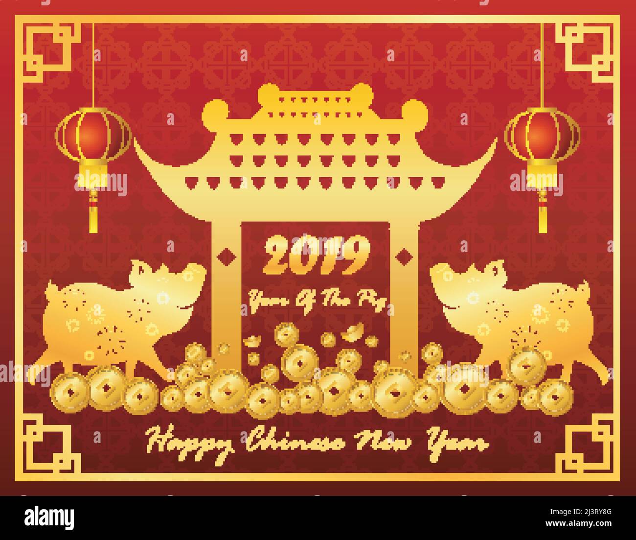 Golden prosperity building Stock Vector Images - Alamy