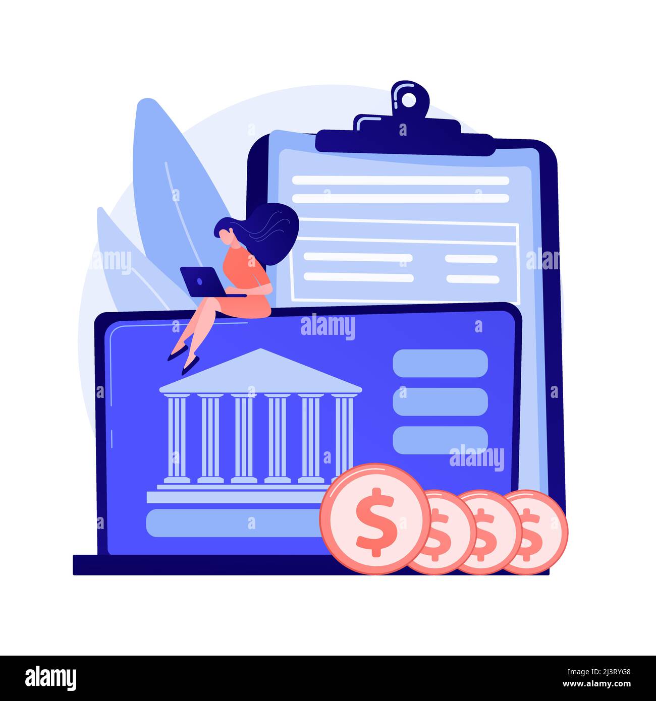 Online banking. Man with coins using laptop cartoon character. Bank ...