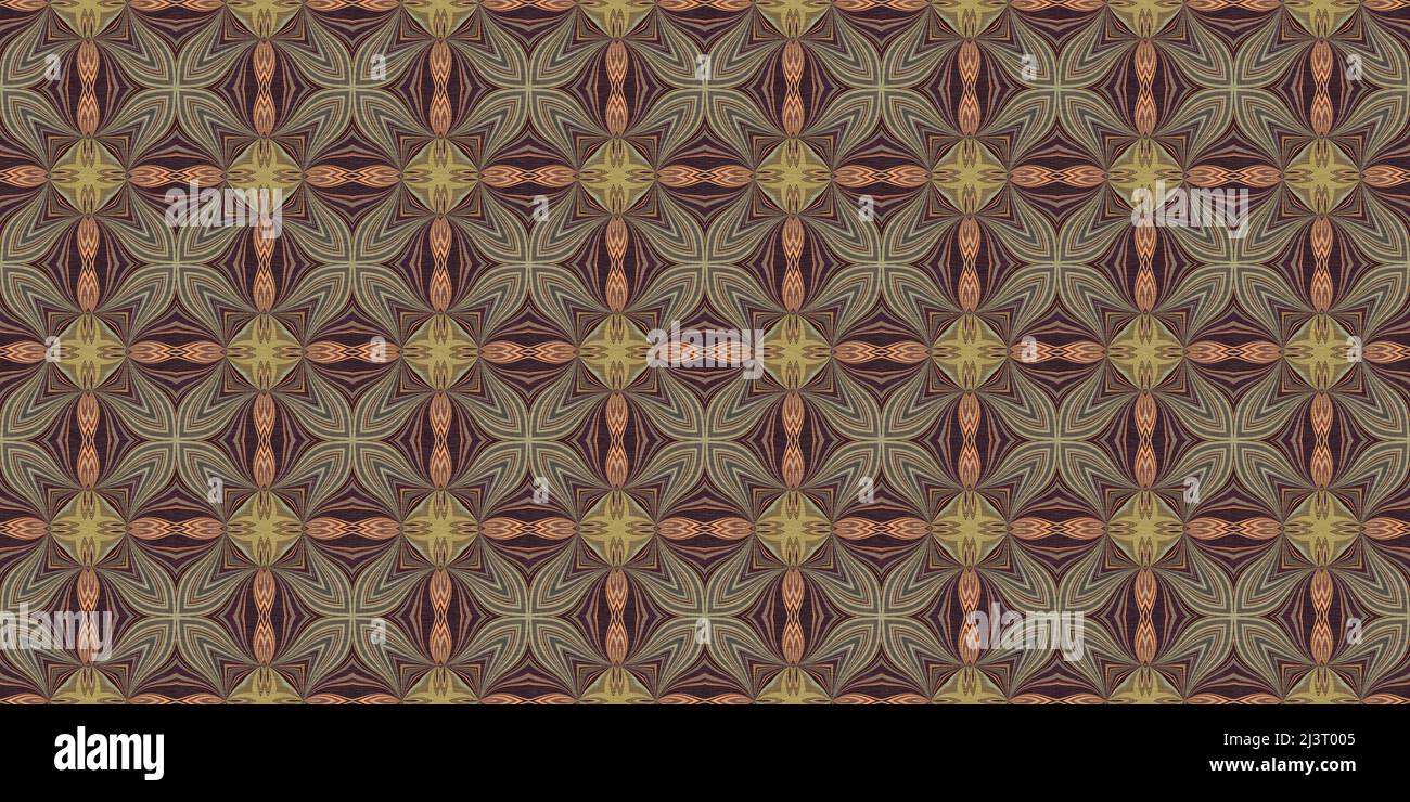 Earthy colours retro sixties geometric seamless border pattern in ...