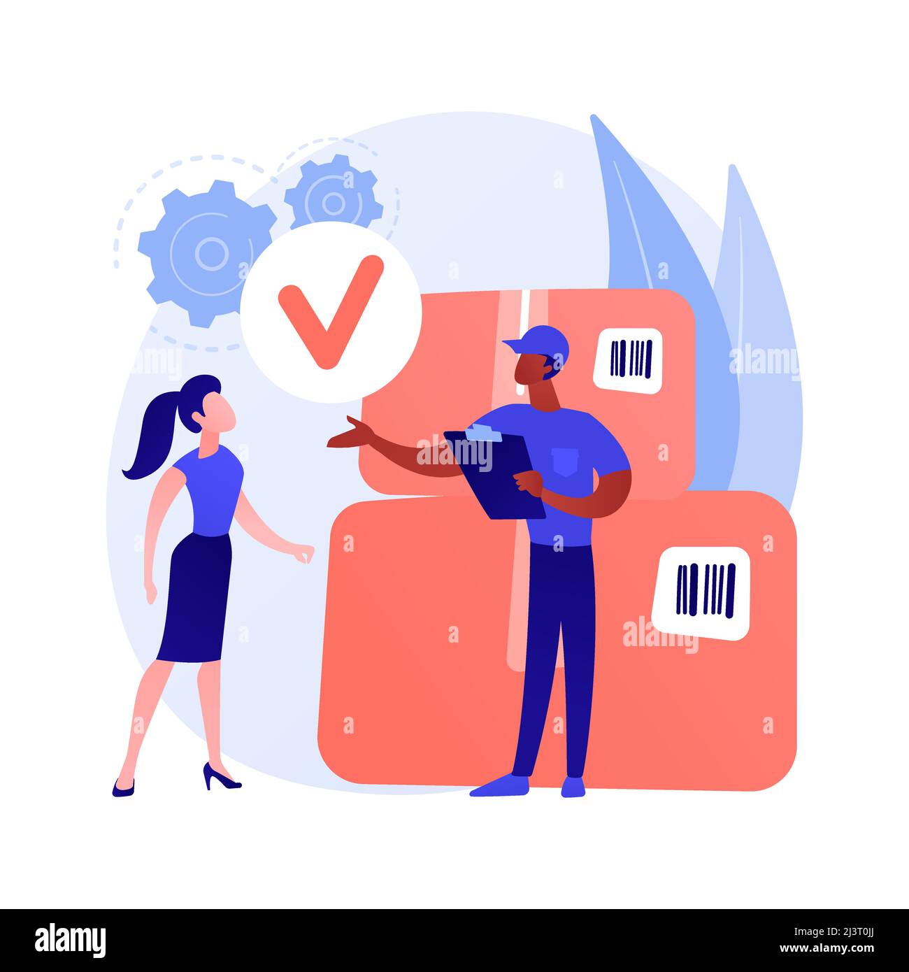 Parcel delivery and unpacking, receiving order, box contents inspecting ...