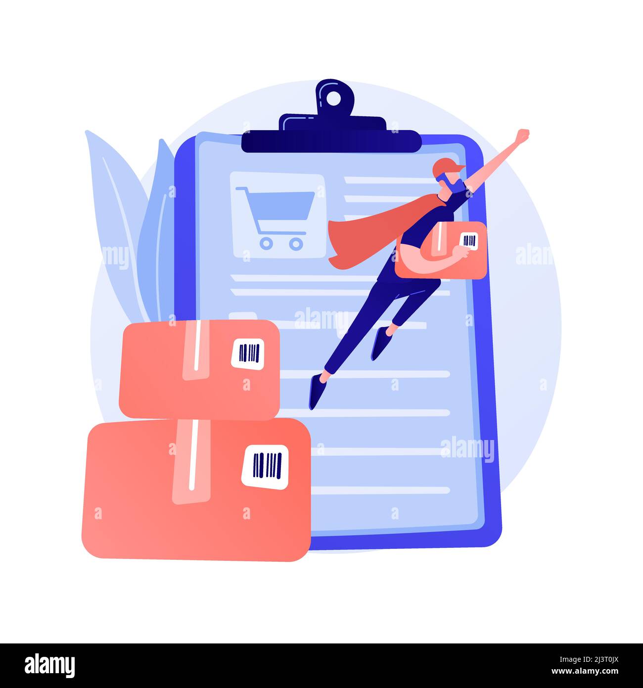 Online order delivery service, shipment. Internet shop basket ...