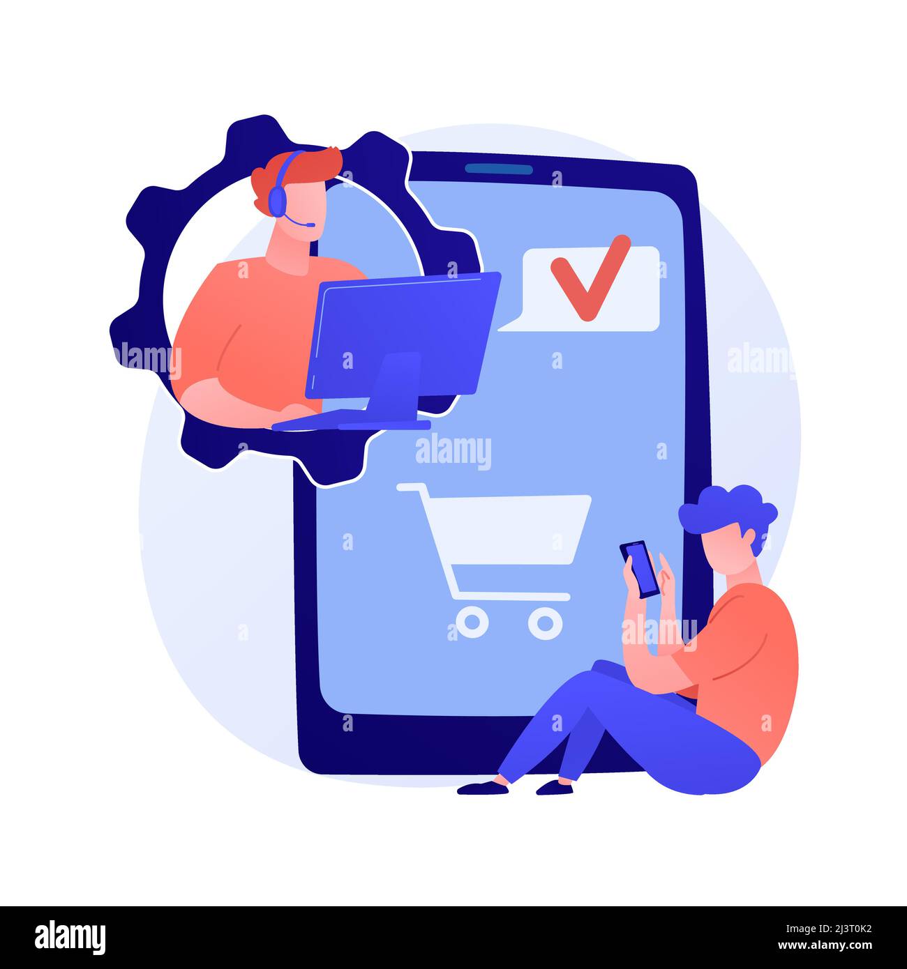 Call centre hotline, client support. Online helpline, problem solving ...