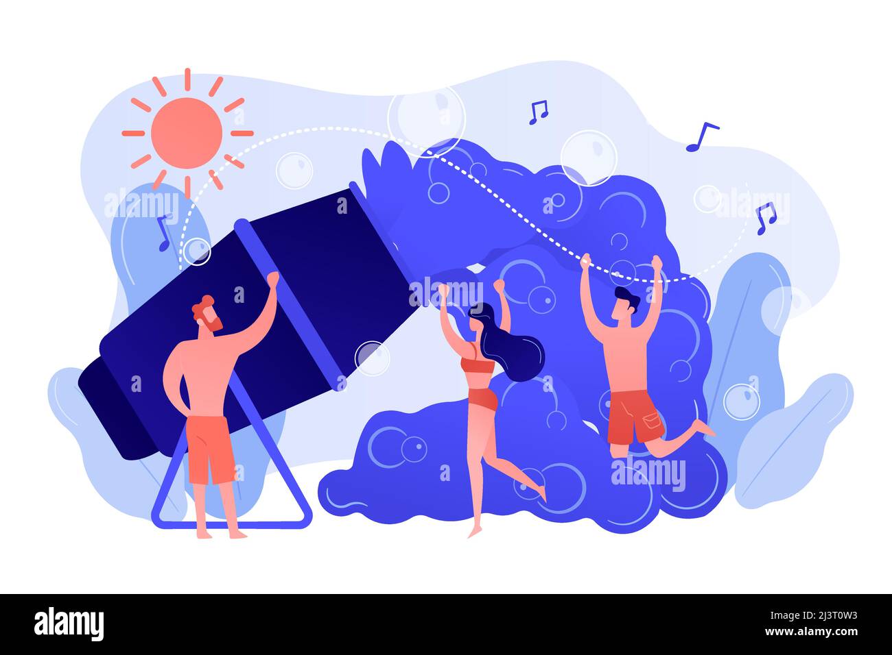 Bubbles in water beach Cut Out Stock Images & Pictures - Alamy