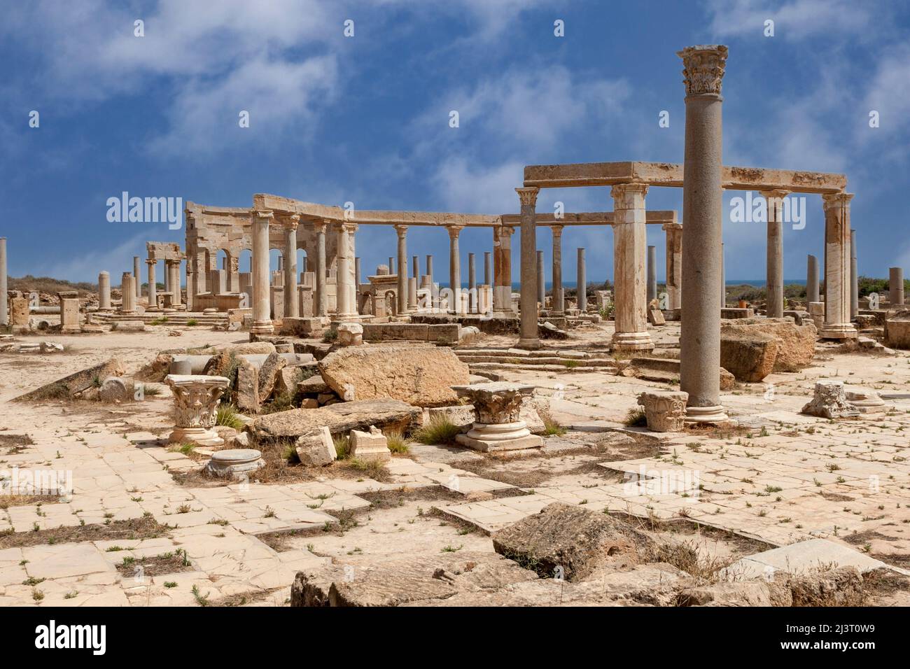 Libya, Leptis Magna. Ruins of the Market Stock Photo - Alamy