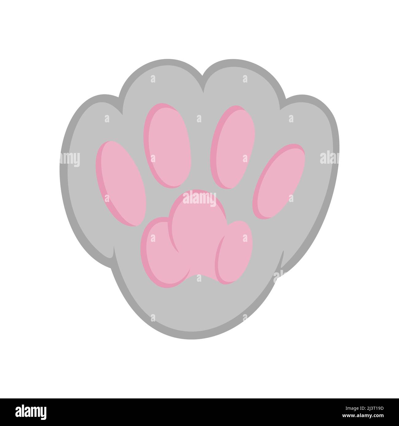 Animal paw. Sketch sole of a rabbit, bunny, cat or dog. Vector ...