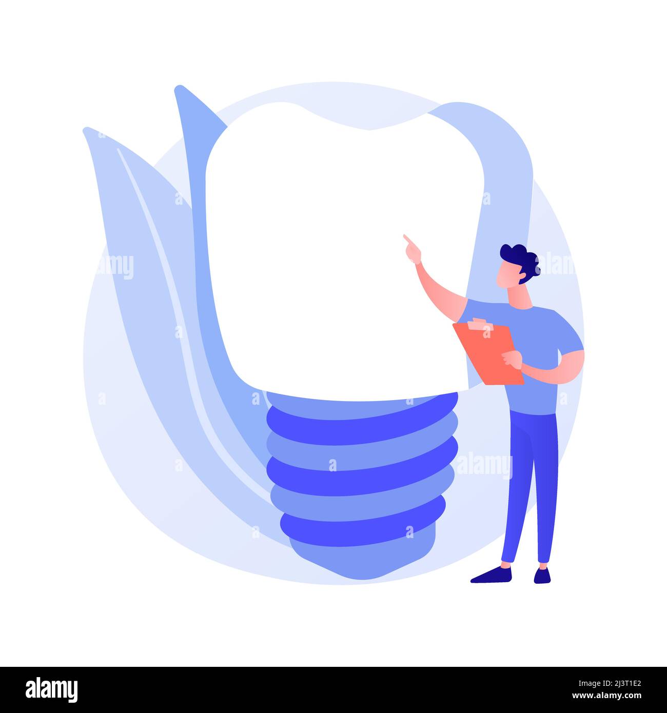 Teeth dentures implants abstract concept vector illustration. Denture ...