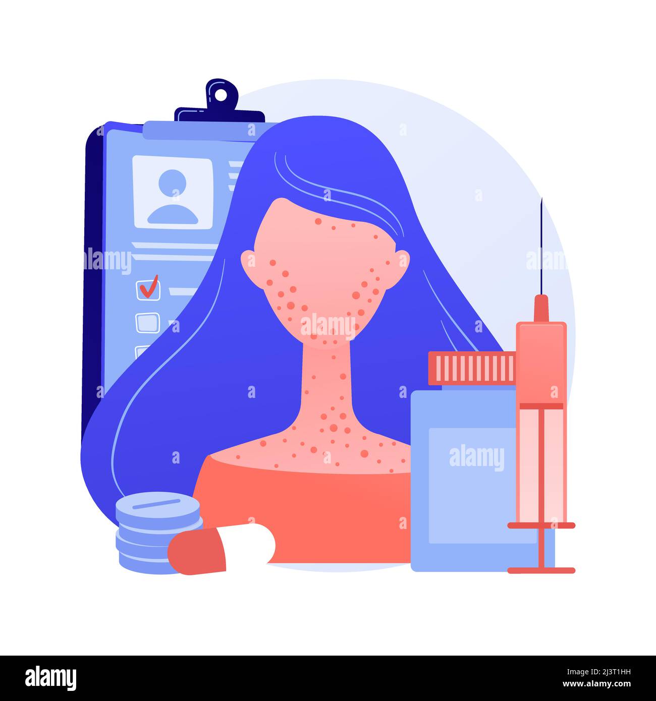 Drug allergy abstract concept vector illustration. Triggers of drug ...