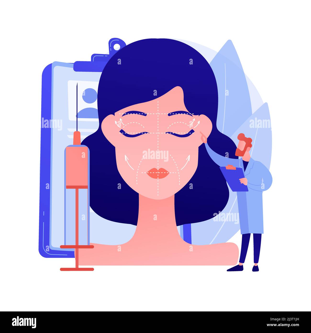Face lifting abstract concept vector illustration. Rhytidectomy ...