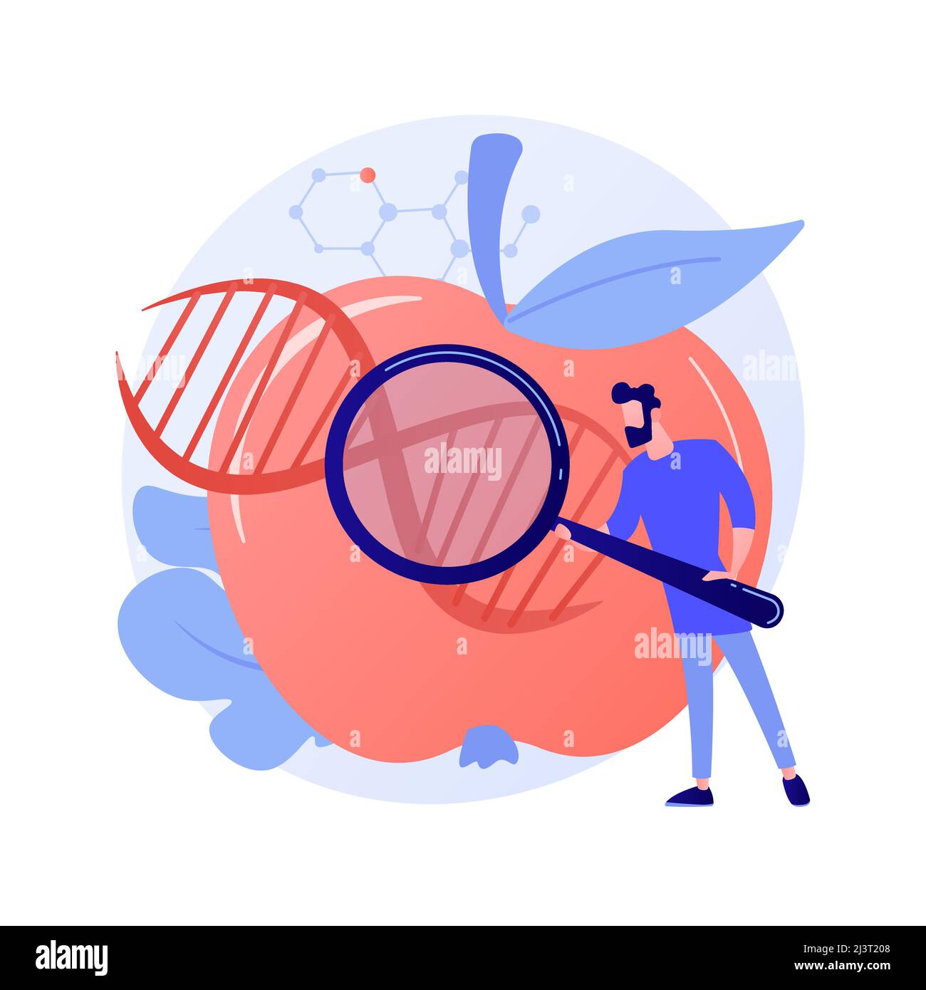 Genetically modified foods abstract concept vector illustration. Genetically modified organism ...