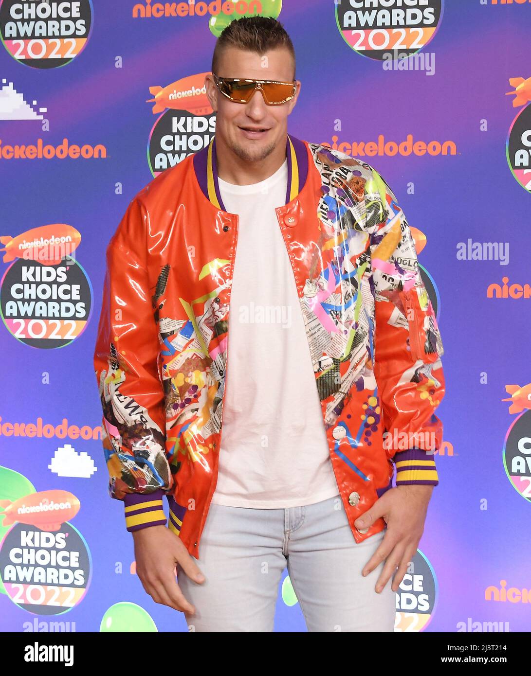 Rob Gronkowski arrives at the 2022 Nickelodeon Kid's Choice Awards held ...