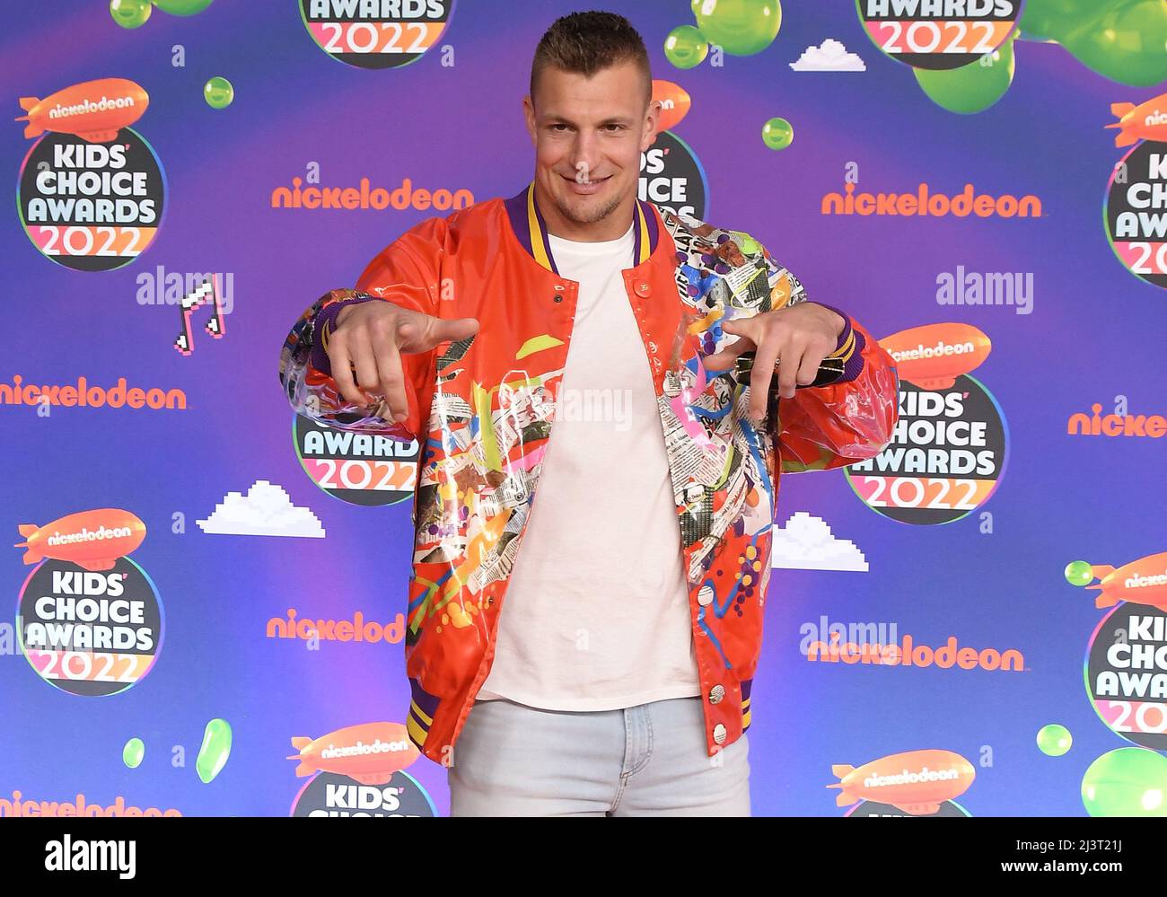 Rob Gronkowski arrives at the 2022 Nickelodeon Kid's Choice Awards held ...