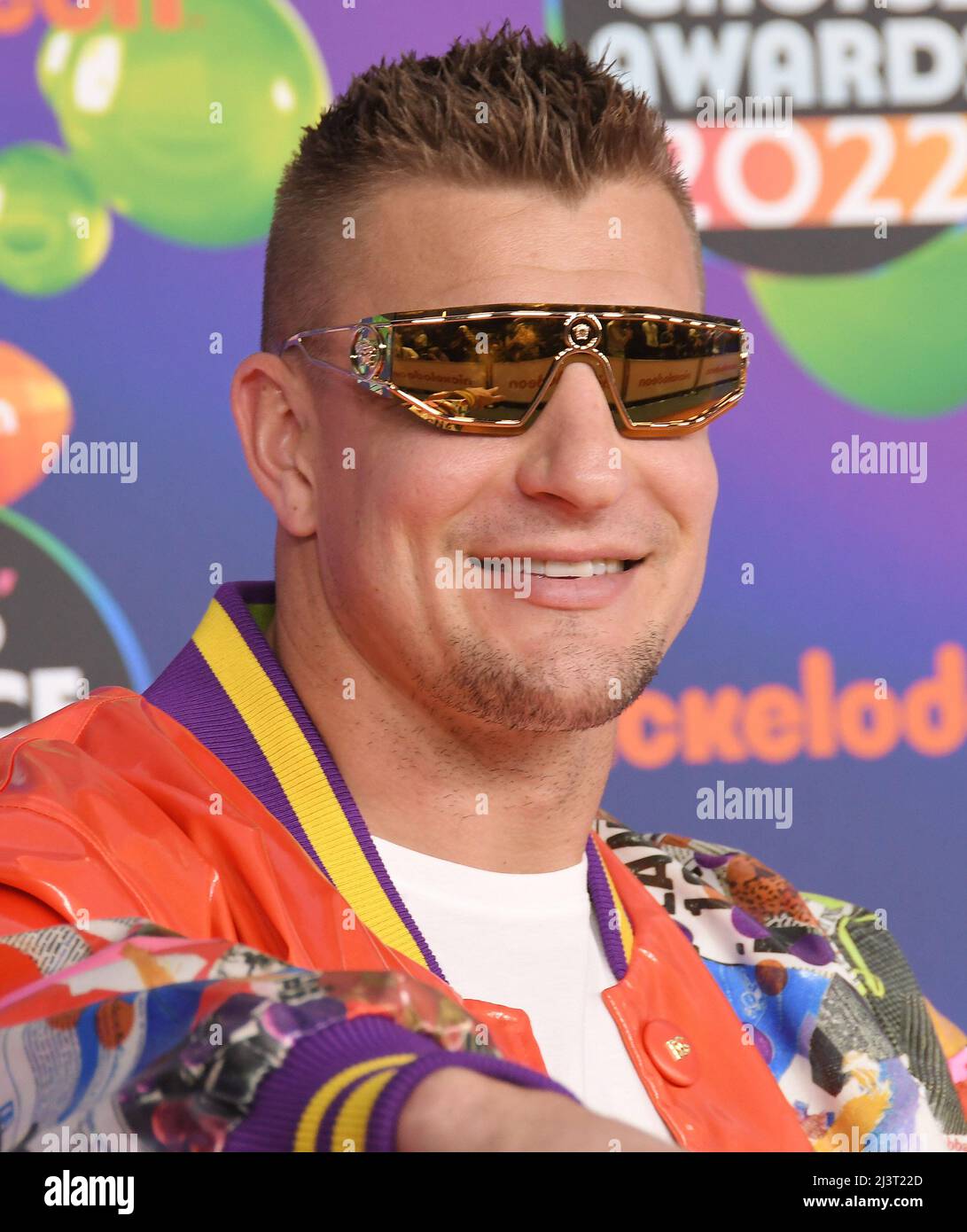 Rob Gronkowski arrives at the 2022 Nickelodeon Kid's Choice Awards held ...