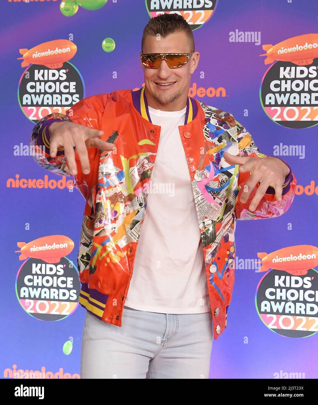 Rob Gronkowski arrives at the 2022 Nickelodeon Kid's Choice Awards held ...