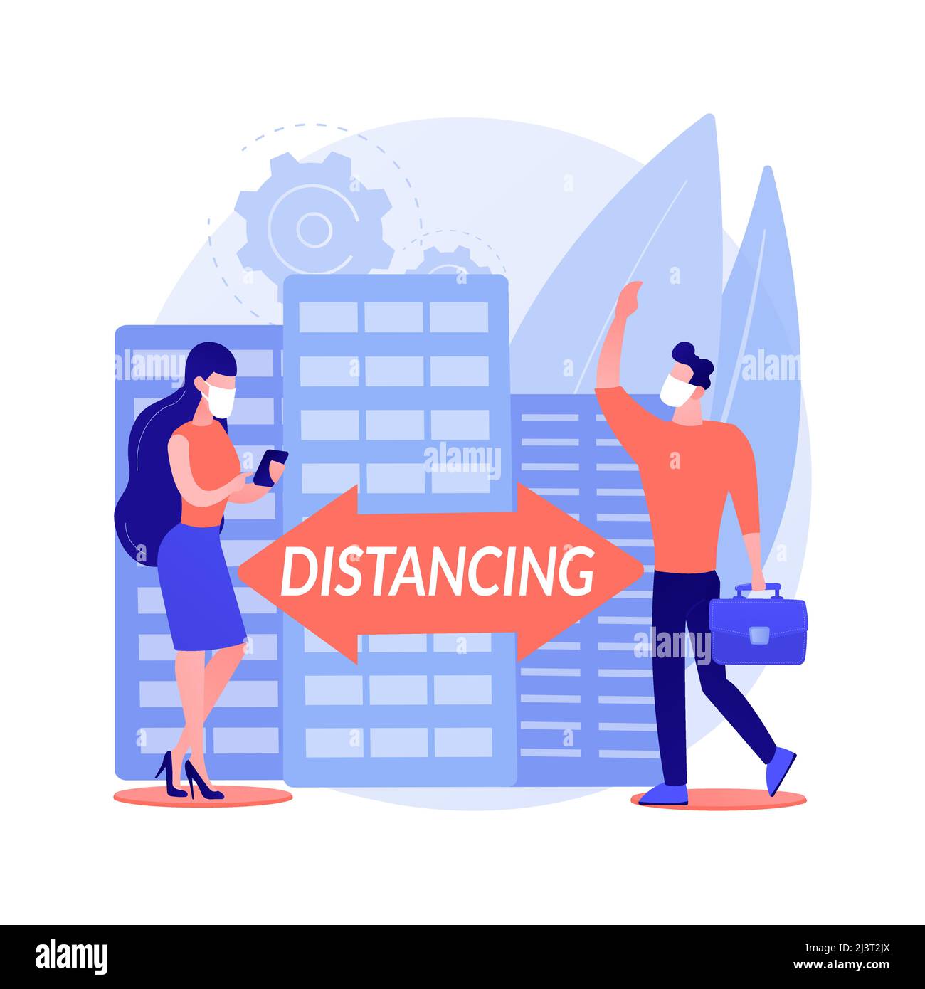 Keep distance abstract concept vector illustration. Social distancing ...