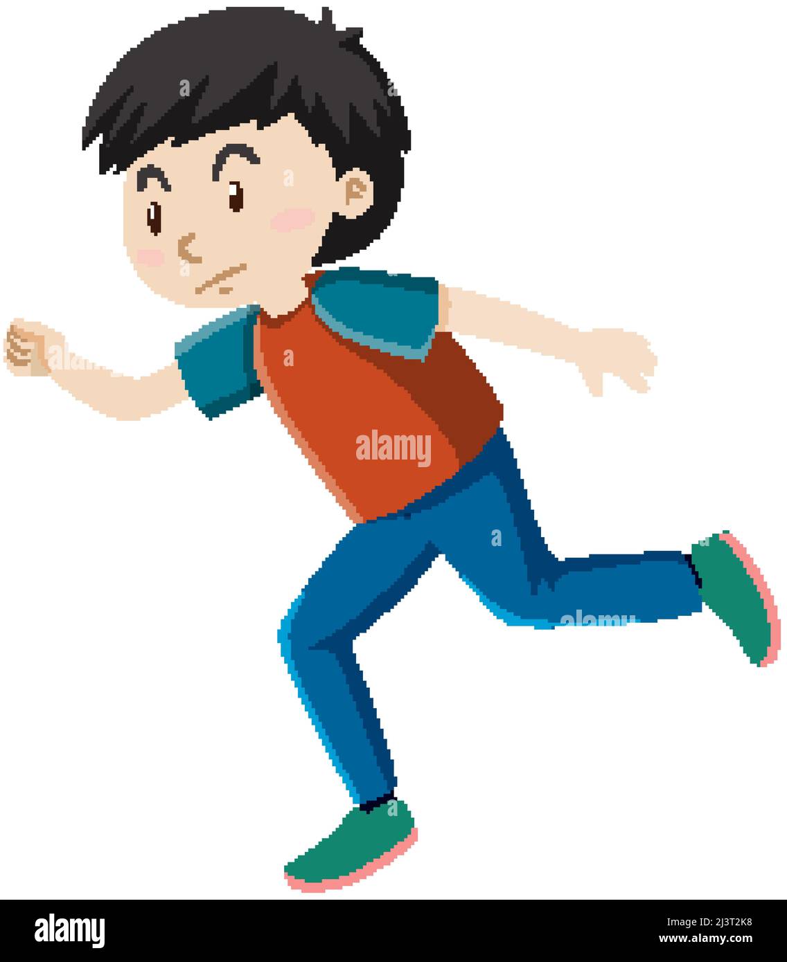 Active boy simple cartoon character illustration Stock Vector Image ...
