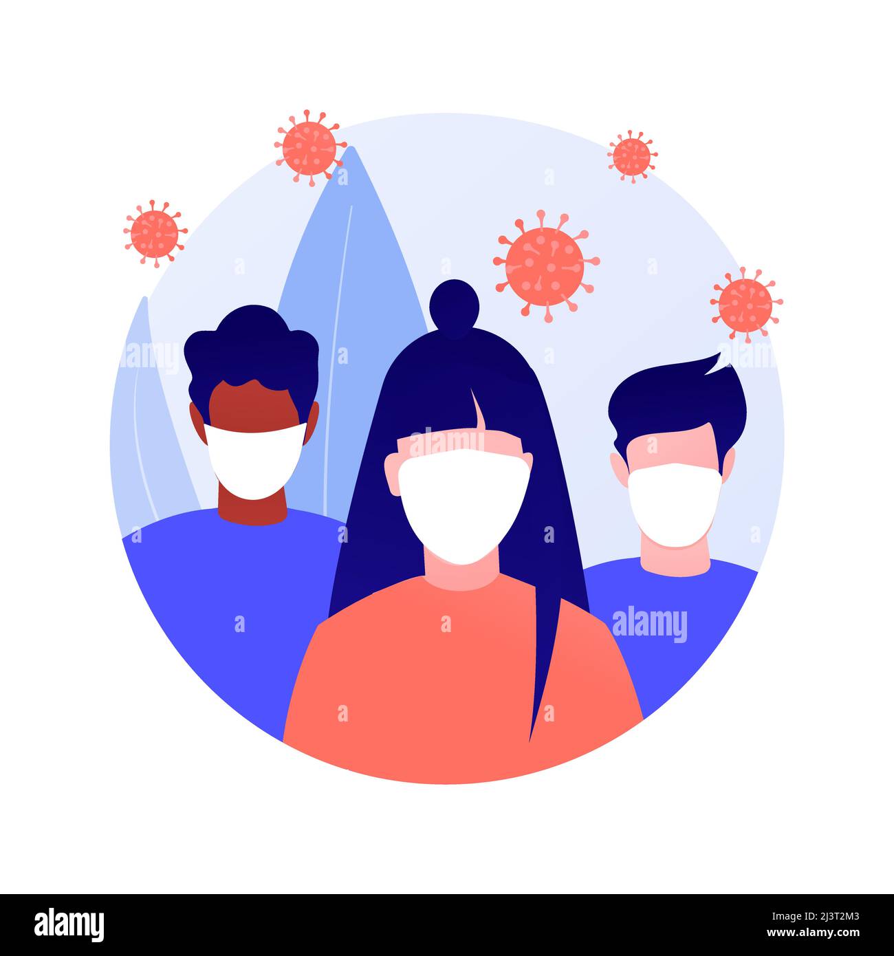 Wear a mask abstract concept vector illustration. Virus spread ...