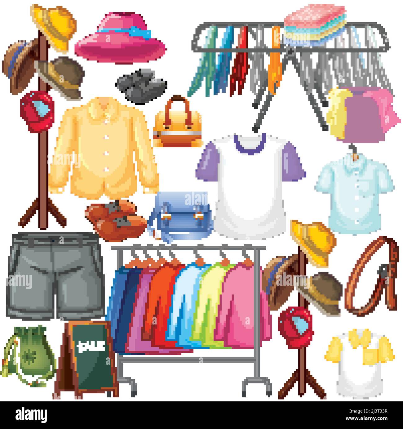 A set of different cloth on white background illustration Stock Vector ...