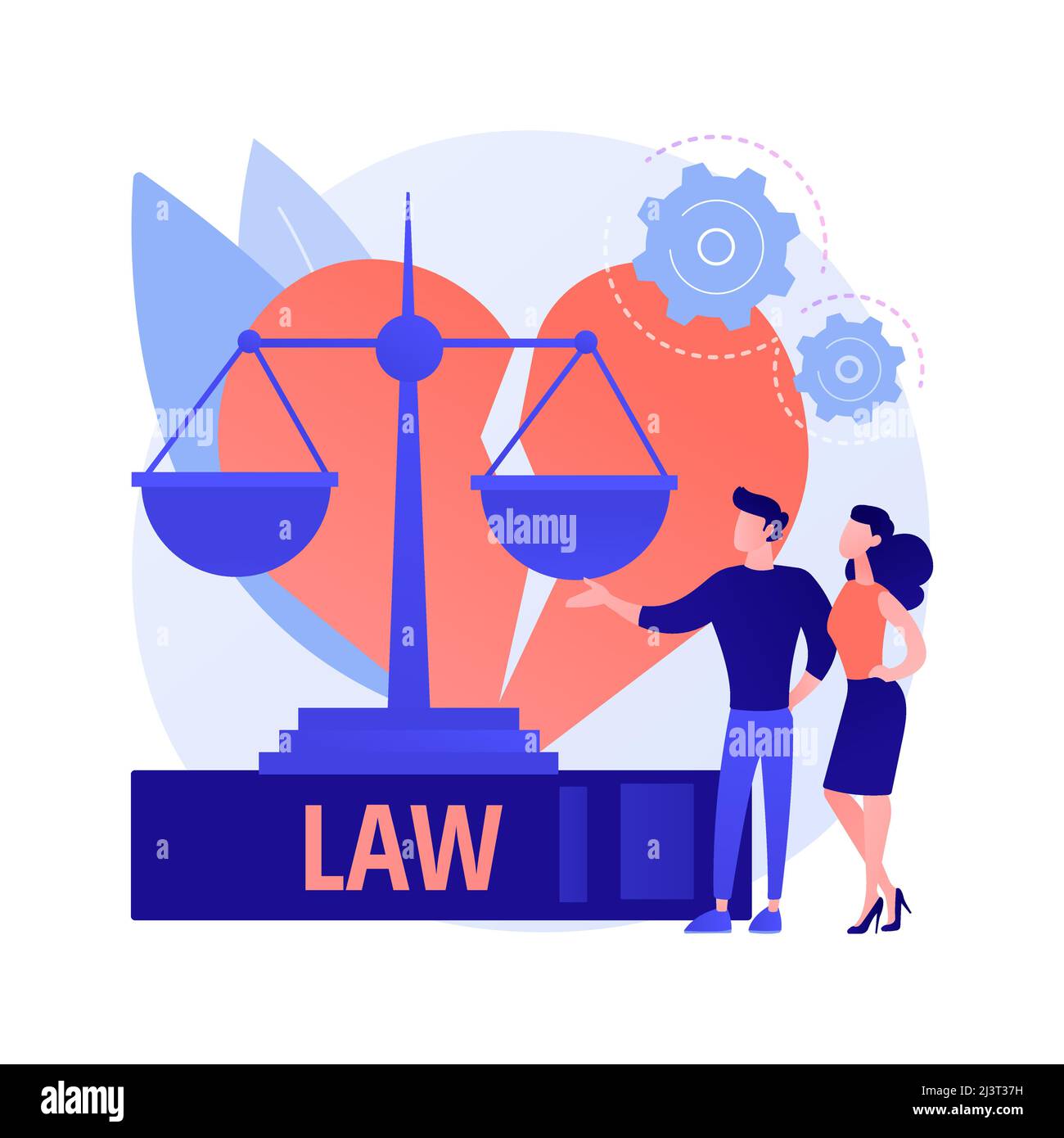 Divorce lawyer service abstract concept vector illustration. Family ...