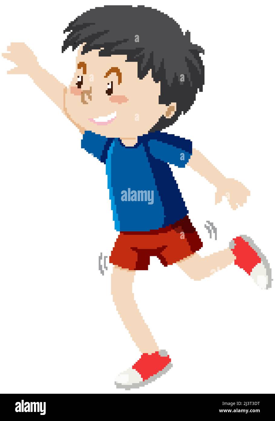 Active boy simple cartoon character illustration Stock Vector Image ...