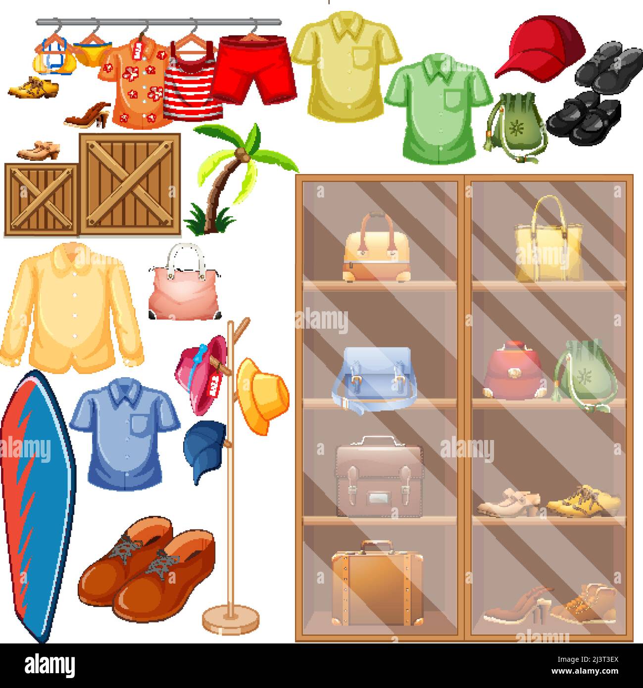 A set of different cloth on white background illustration Stock Vector ...