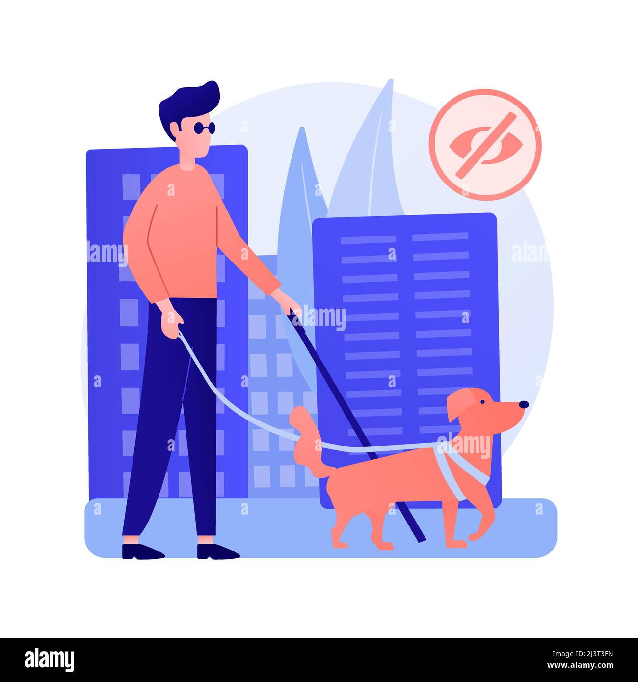 Blindness and vision loss abstract concept vector illustration. Vision ...