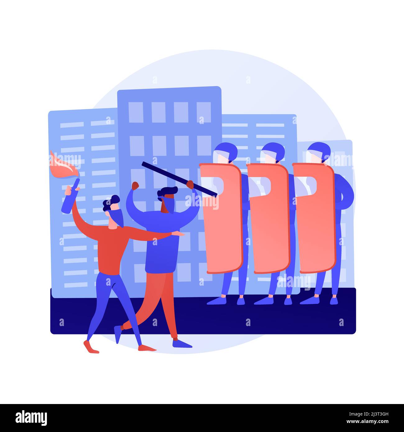 Mass riots abstract concept vector illustration. Public protest ...