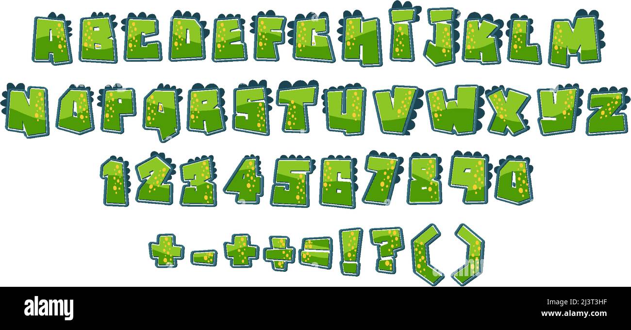 Font design for english alphabets and numbers illustration Stock Vector ...