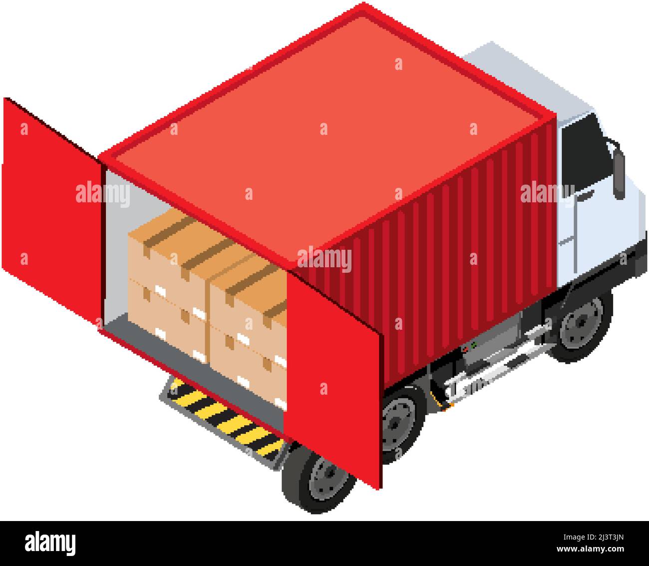 A container truck with cargo transportation concept illustration Stock ...