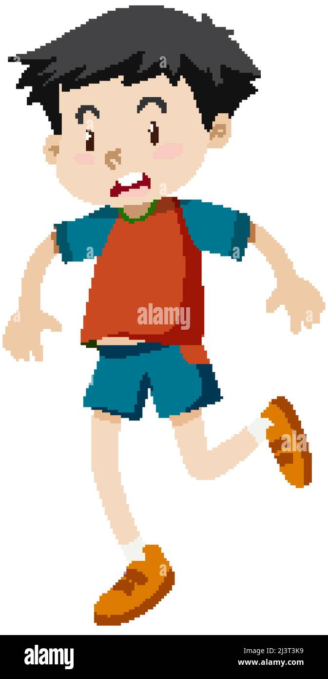 Active boy simple cartoon character illustration Stock Vector Image ...