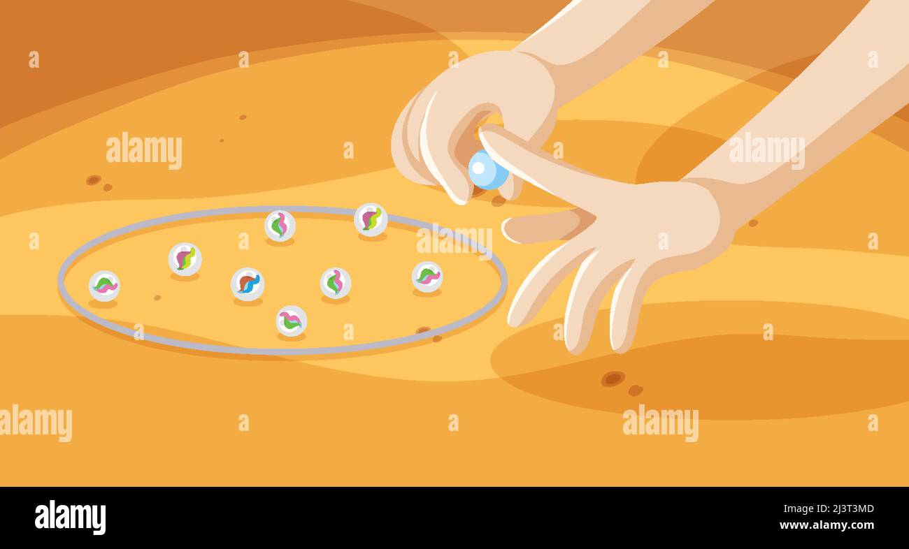 Flicking hand and marbles illustration Stock Vector Image & Art - Alamy