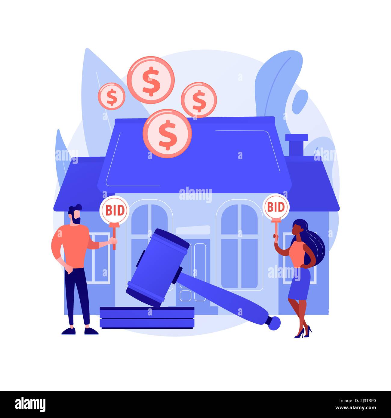 Auction house abstract concept vector illustration. Residential and ...